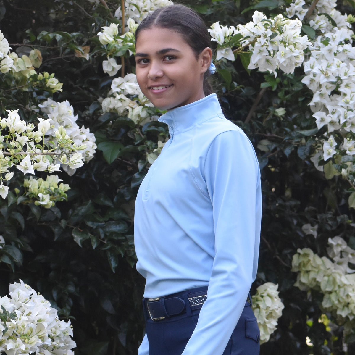 Everyday Long Sleeve Base Layer Light Blue – Cavaleira Equestrian
