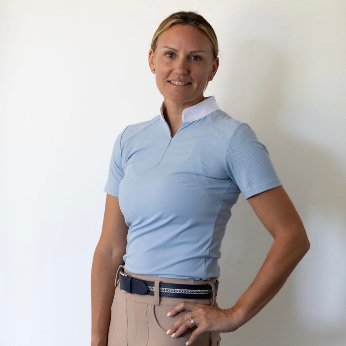 Competition Shirt Short Sleeve Sky Blue – Cavaleira Equestrian